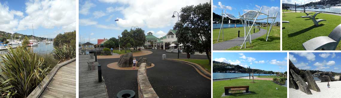 Whangarei Town Basin cafes, galleries, shops, marina, walkway